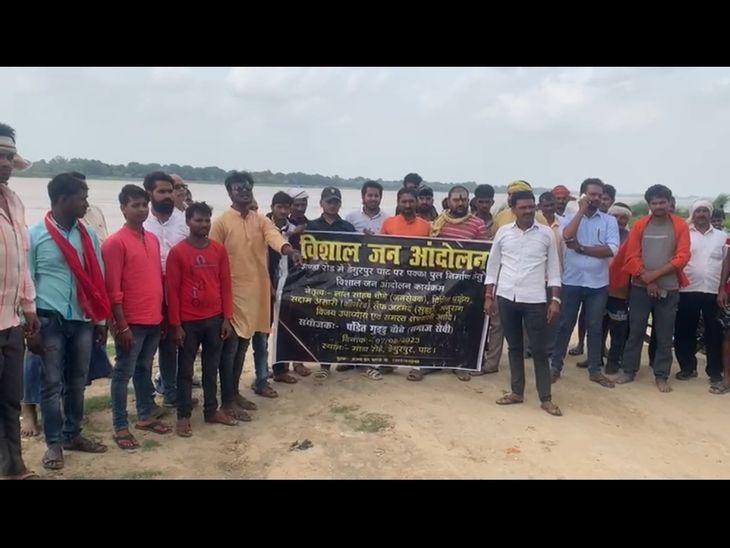 Massive mass movement for construction of pucca bridge in Meja