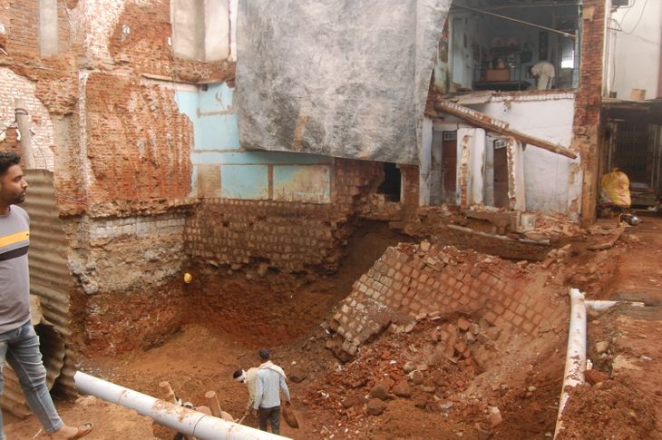 When the basement was dug, the foundation of the old house in the ...