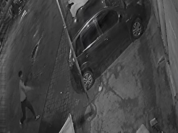 The glass of two dozen vehicles was broken by throwing stones into the ...