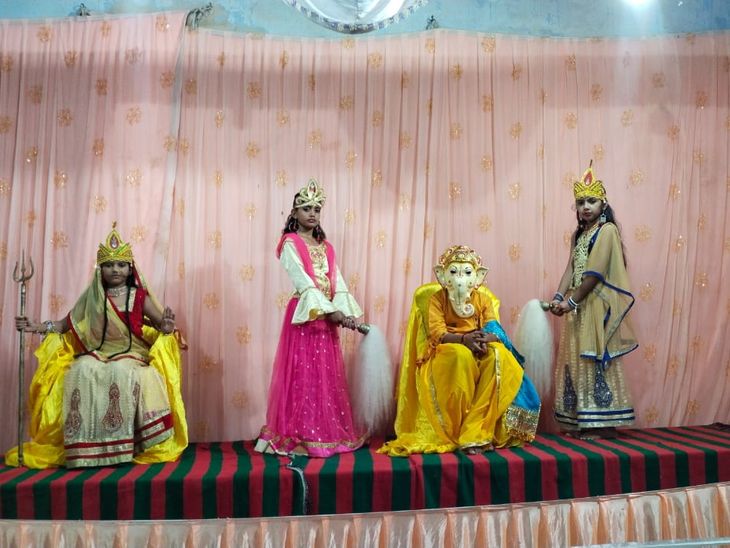 Ganpati festival celebrated with pomp in Ladnun | लाडनूं में धूमधाम से ...