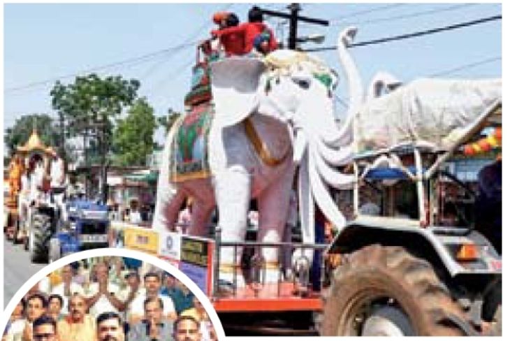 Rath Yatra... Ahead, 15 feet high wooden Airavat, Lord Krishna was ...