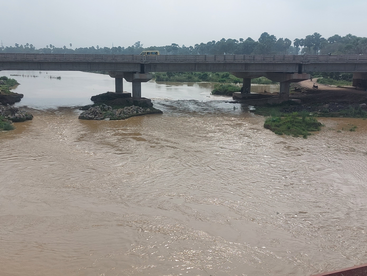 The torrent in the Panchana river flows in the month of Ashwin ...
