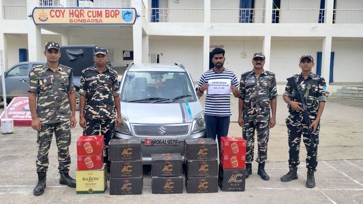 Car and liquor seized from Sonbarsa-Tribhuvan city border, smuggler ...