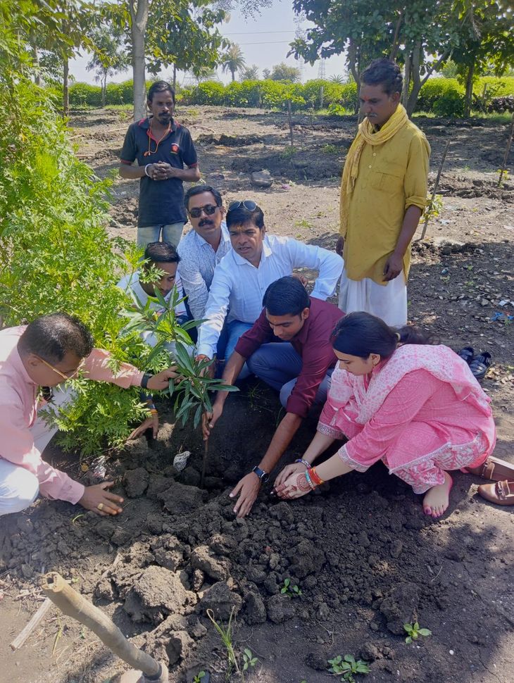 Sapling planted in the garden of Shri Jhirneshwar ancient Mahadev ...