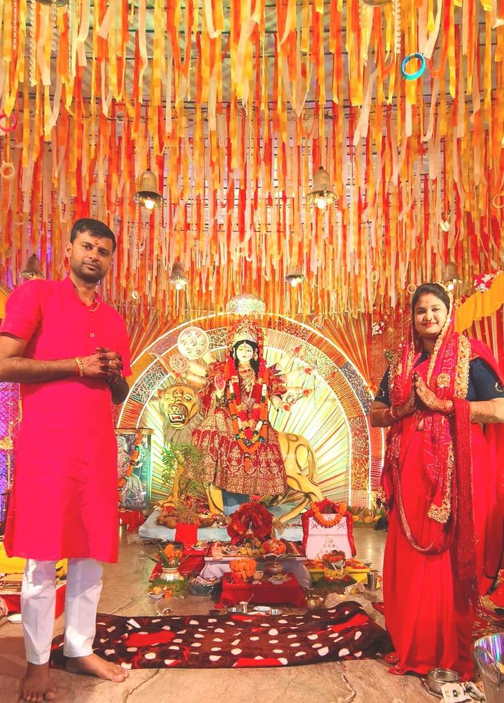 Jagrata's pandal decorated for the worship of Mother World, songs ...