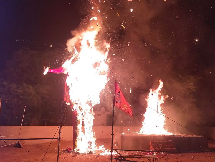 Burning of effigies of Ravana and Kumbhakarna in Nadbai | नदबई में रावण ...