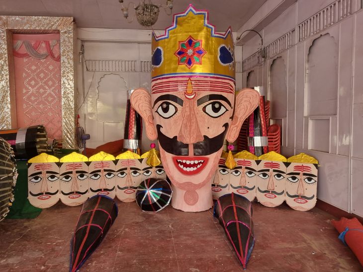 This time the 45 feet high mask of Ravana will be seen glowing even in ...