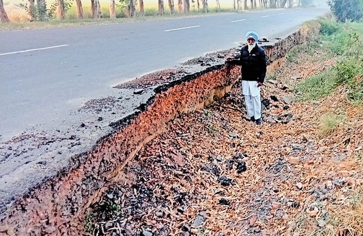 Erosion caused by flood water on Jakhal-Kulan road is inviting ...