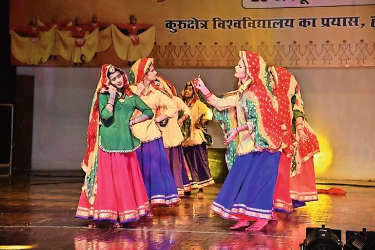 In Lur dance 2 groups of girls face each other and ask questions ...