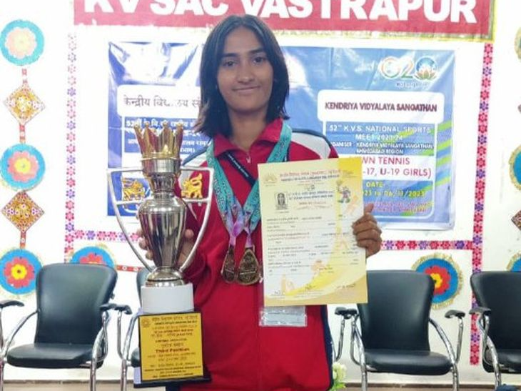 Pali's Abhilasha wins gold medal in lawn tennis | पाली की अभिलाषा ने ...