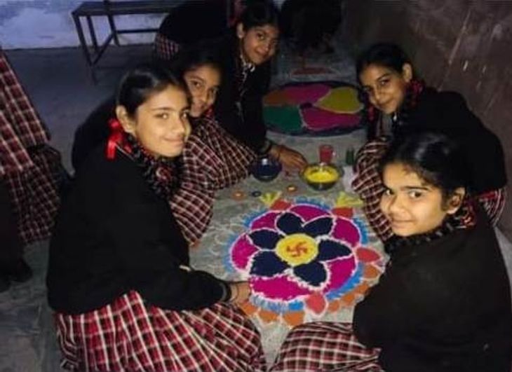 Rangoli and lamp-thali decorating competition in Him Shikha School ...