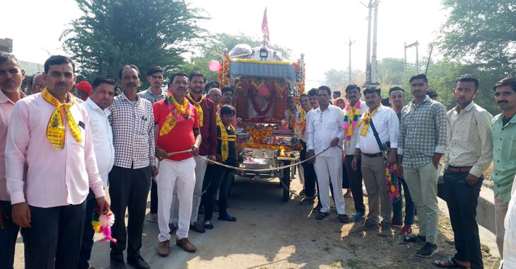 Pedestrian association leaves from Bharja for darshan of Khimaj Mata ...