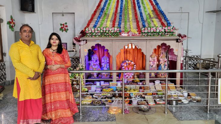 Tableau of Chhappan Bhog decorated in Balaji temple | बालाजी मंदिर में ...