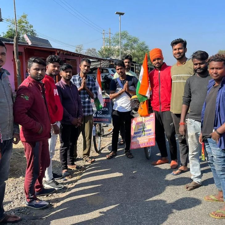 Ram devotees who set out on cycle journey to Ayodhya welcomed in ...