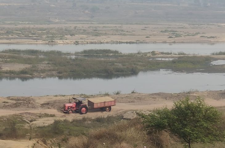 There is no permission to extract sand from any ghat, yet it is easily ...