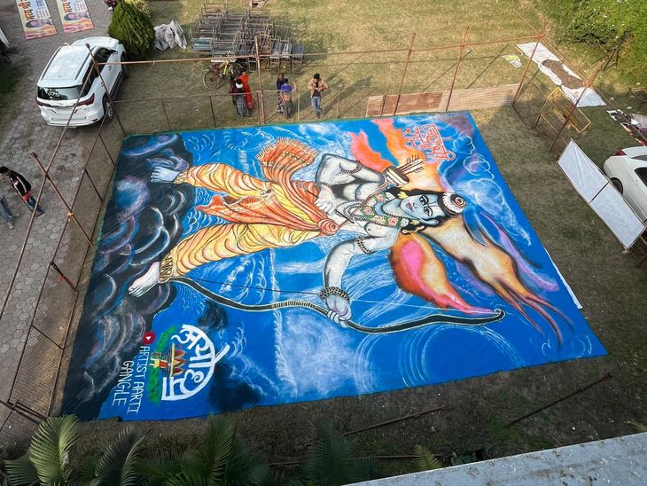 Huge artwork created in Gurukul Public School, Indore