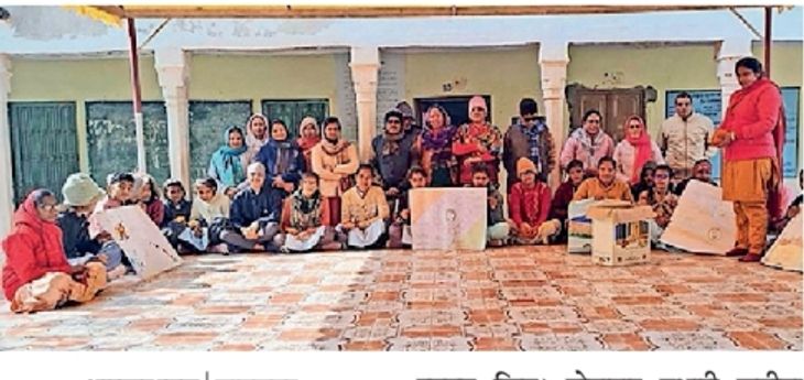 Students made posters and rangoli in the program