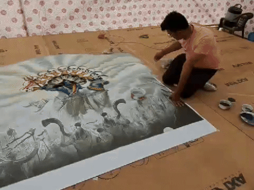Meet India's fastest rangoli artist Rahul Swami, who is making rangoli ...