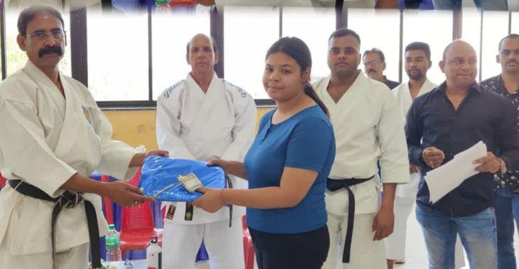Two Karate players who won medals at national level were honoured ...
