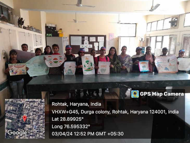 Pushpa first and Bhavna second in poster making competition