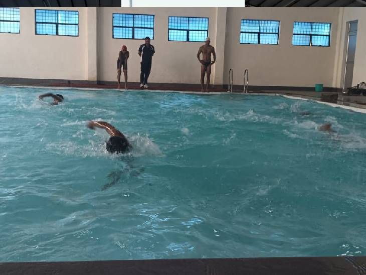 Training started in the small swimming pool of KD Singh Stadium,It is ...