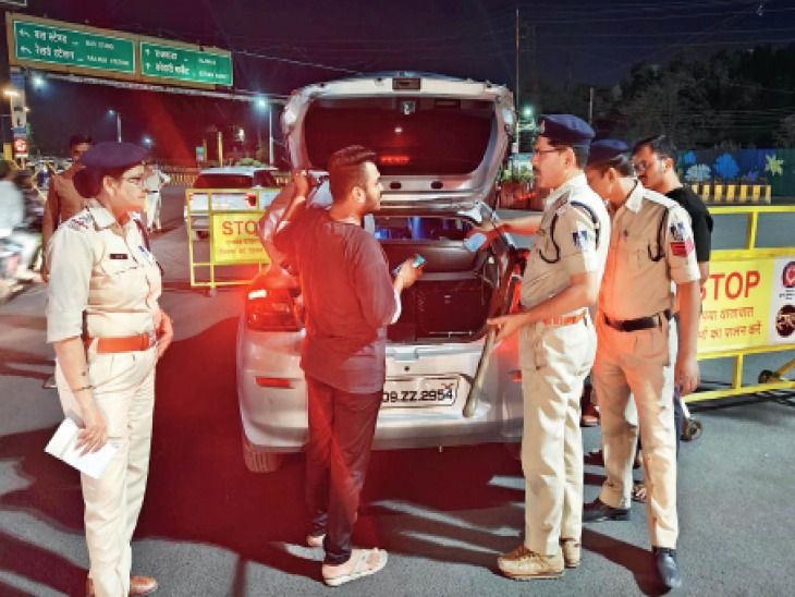 Police combing patrol and checking