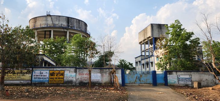 The lock is hanging on Leboiya water tower, there is no water supply to ...