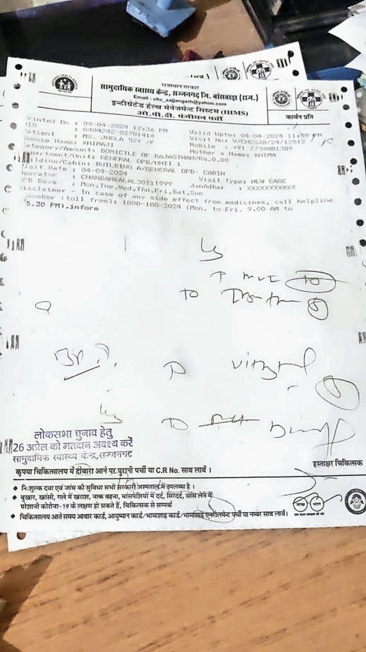 Now appealing for votes using OPD slip from government hospital | अब ...