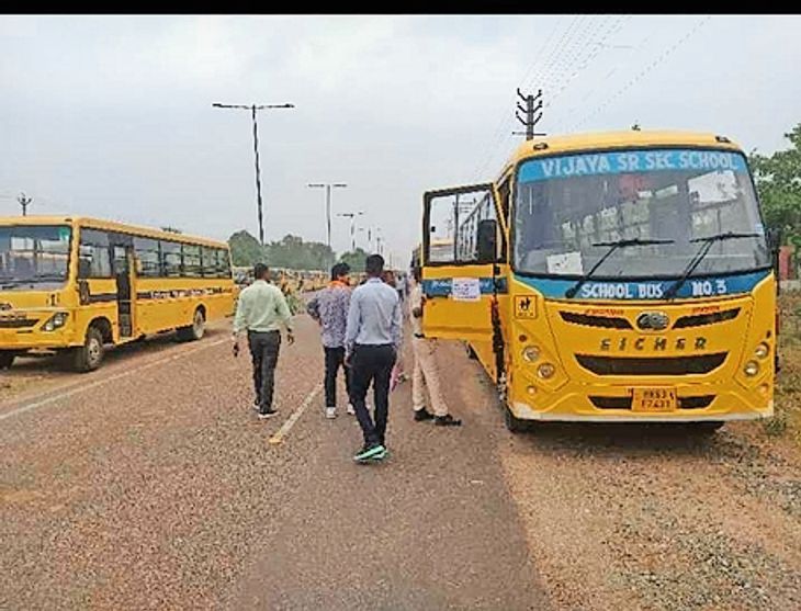 Officers visited 25 schools, checked 119 buses, issued challans for 10 ...