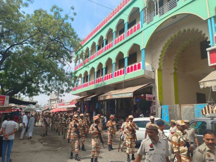 Nuh city Lok Sabha elections flag march