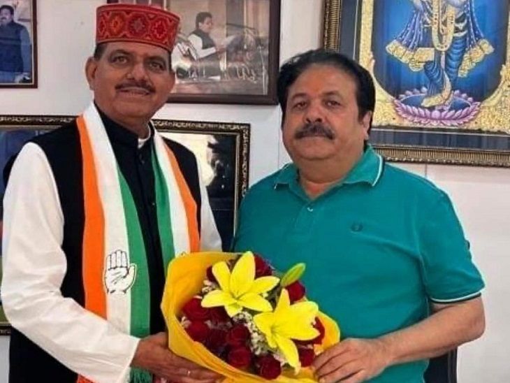 Captain Ranjeet Singh Join Congress Sujanpur Rajeev Shukla Delhi Prem Kumar Dhumal Anurag Thakur ...