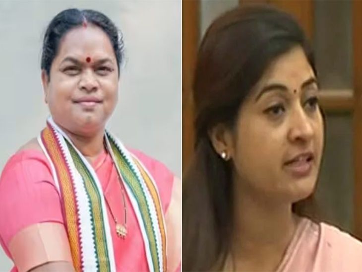 National President of Mahila Congress Alka Lamba and Rajya Sabha MP Phulo Devi Netam ...