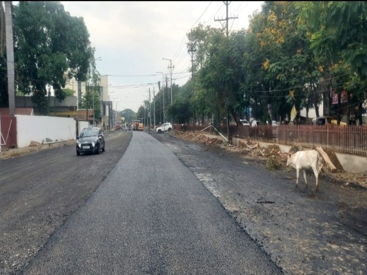 Road started being built from Mahavir Nagar to Uslapur flyover bridge ...