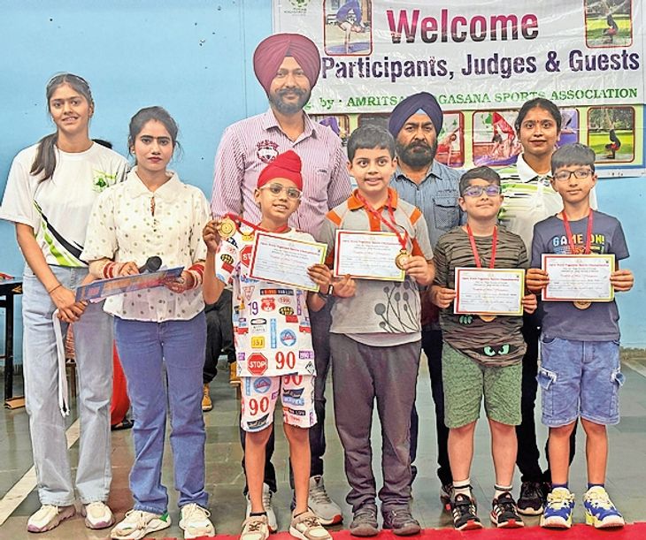 Vinan, Arnav, Rudraksh and Gurraj stood first in the State Yoga ...