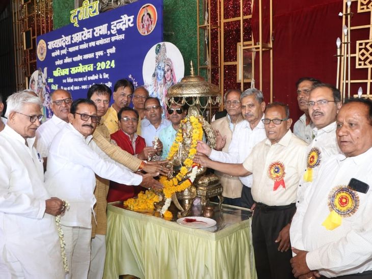 Two day high educated young man-woman introduction conference started ...