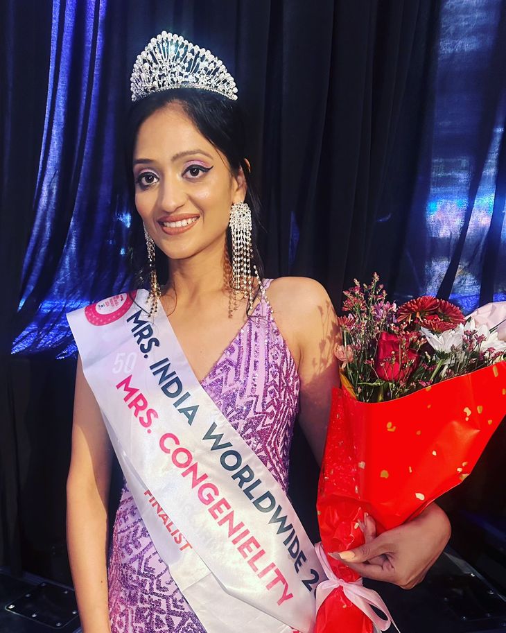 Mehak Aggarwal became the runner-up of Haut Monde Mrs. India Worldwide ...