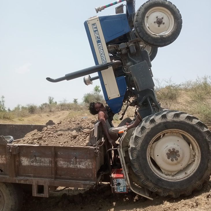 While driving the tractor suddenly lifted from the front, the tractor ...