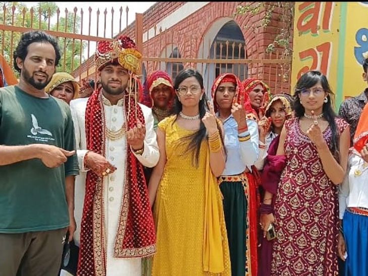 Narnaul groom polling booth voting | नारनौल में दूल्हे ने की वोटिंग ...