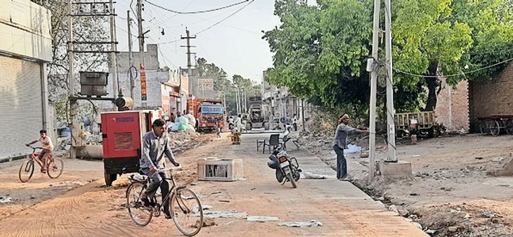 Readymade drains will be laid on both sides of the road from Mansa Devi ...