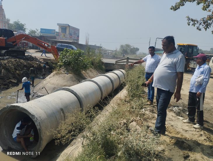 Construction work of the incomplete road till the bridge in Moonak has ...