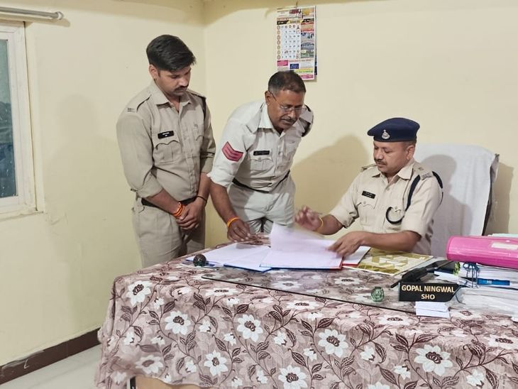 Police officers went out to inspect the police station at midnight ...