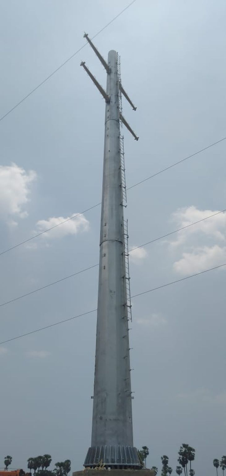 22 meter high monopole tower installed on both sides of NH | एनएच की ...