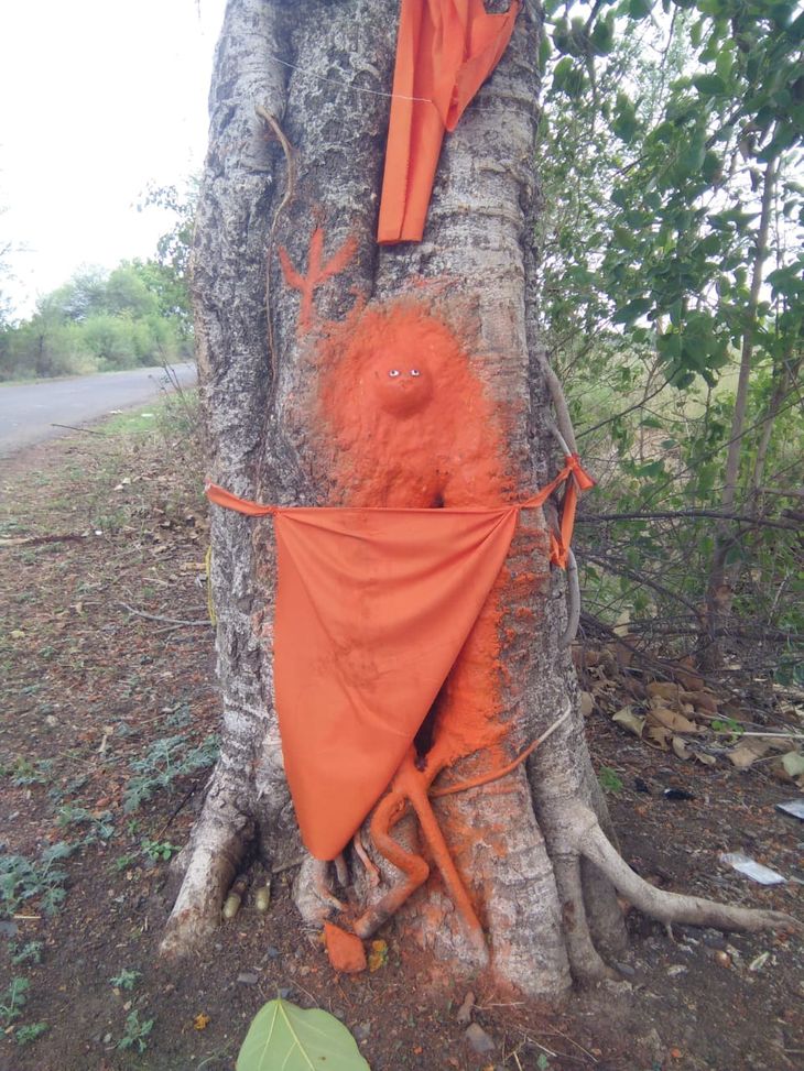 When the figure of Hanumanji was seen on the banyan tree, people ...