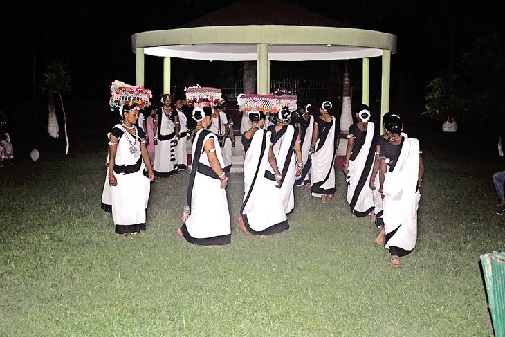 Minister Prem Kumar was mesmerized by watching the Jhamta folk dance of ...