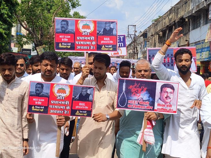 Protest against NEET and Nursing scam