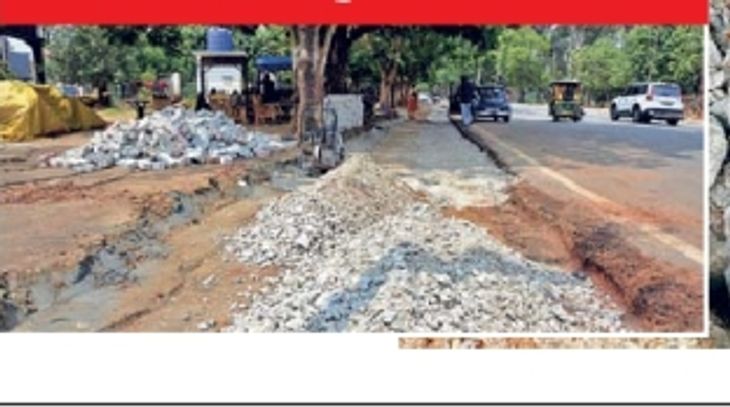 Pavers blocks are being installed by soling with gravel and cement ...