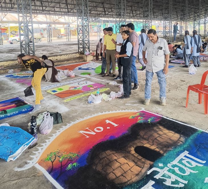 Students carved ways to keep the city clean through rangoli ...