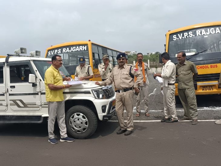 RTO Rajgarh checked passenger buses and school buses: challan action ...