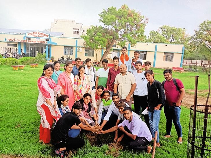 100 saplings were planted in Nahar College | नाहड़ महाविद्यालय में 100 ...