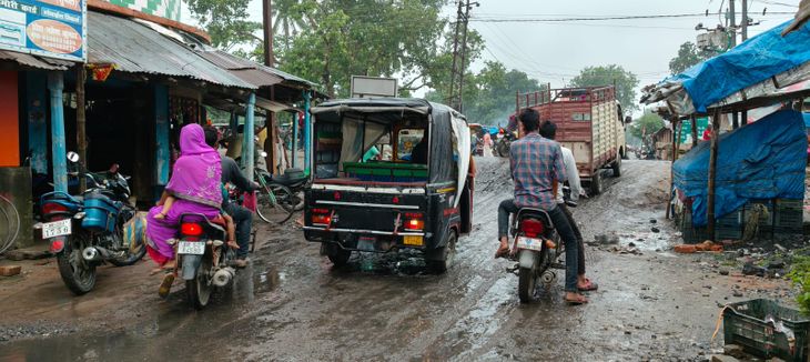 The condition of the approach road connecting NH-106 to dozens of ...